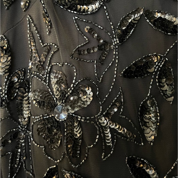 Adrianna Papell | Dresses | Adrianna Pappel Floral Beaded Godet Gown ...